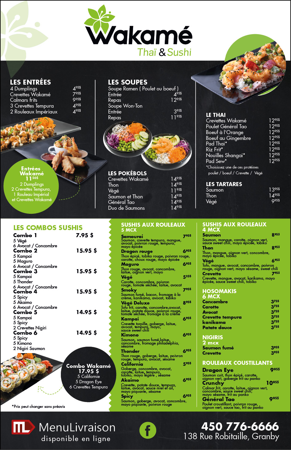 Wakamé Thai et Sushi - Granby - Région de Granby - Bottin EXCEL